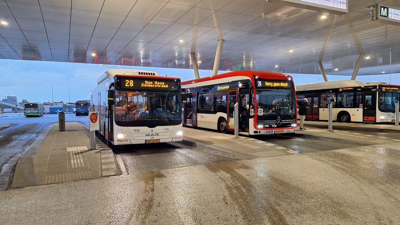 HTM eCitaro G vertrekt vanaf Den Haag Centraal! - ov spotten - YouTube