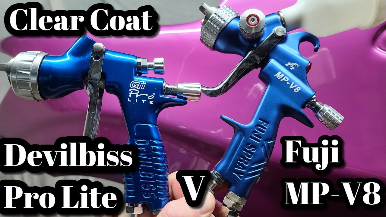 Devilbiss Tekna Pro Lite v Fuji MP-V8 Spray Gun Upol Clear Coat, Great ...