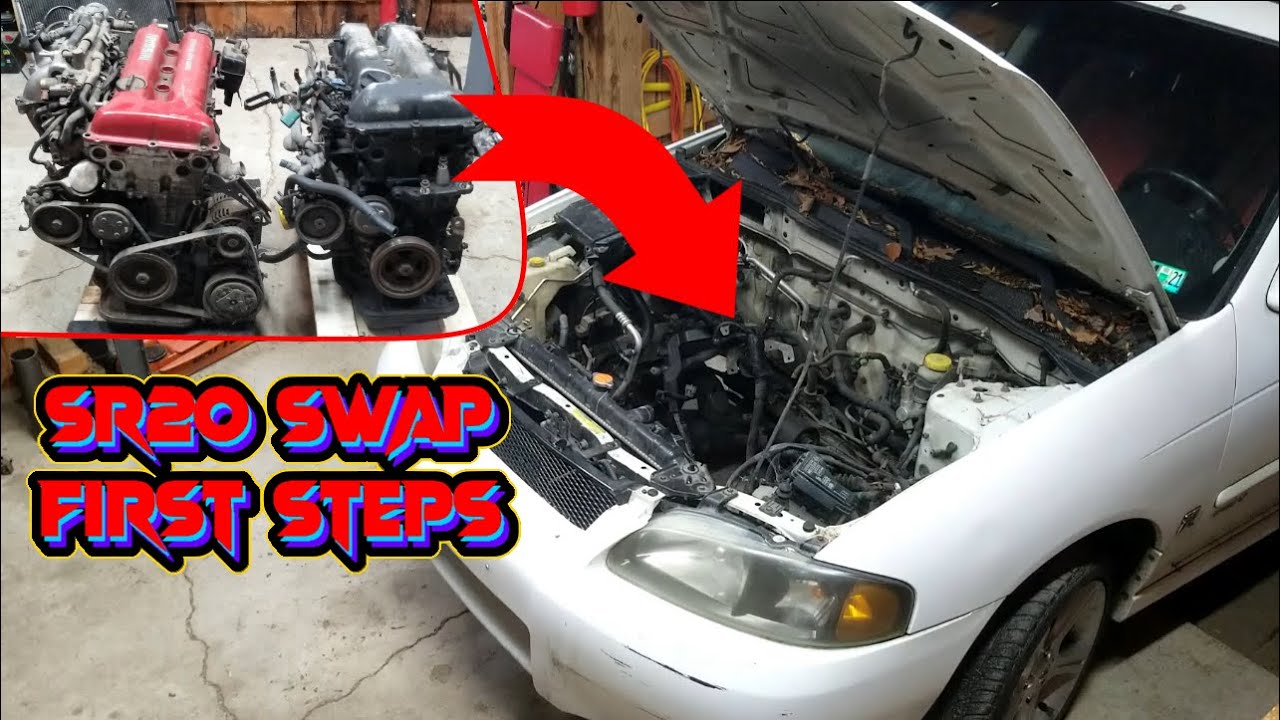 Sentra SE-R Spec V SR20 Swap First Steps - YouTube