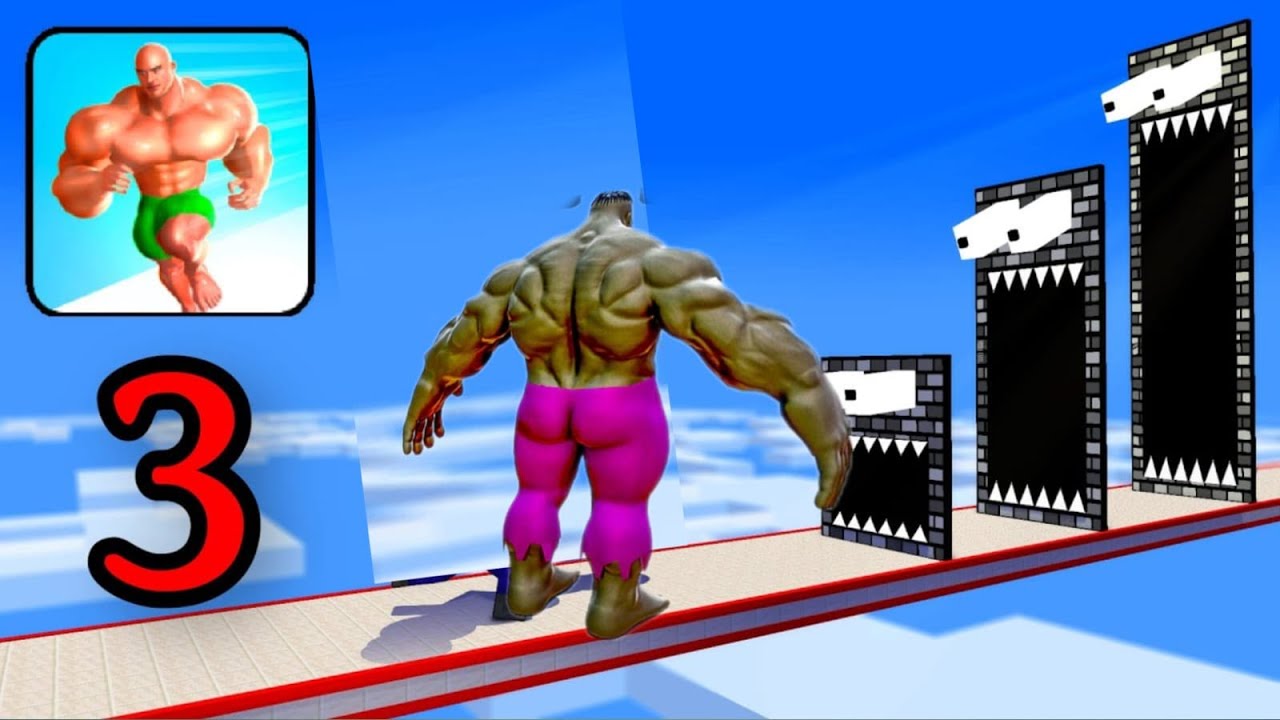 Monster School MUSCLE RUSH RUN Vs Android MUSCLE RUSH CHALLENGE ...