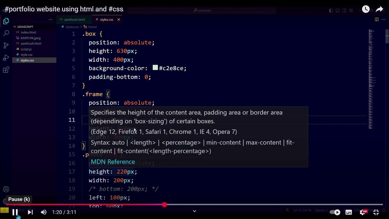 Portfolio using HTML, CSS - YouTube