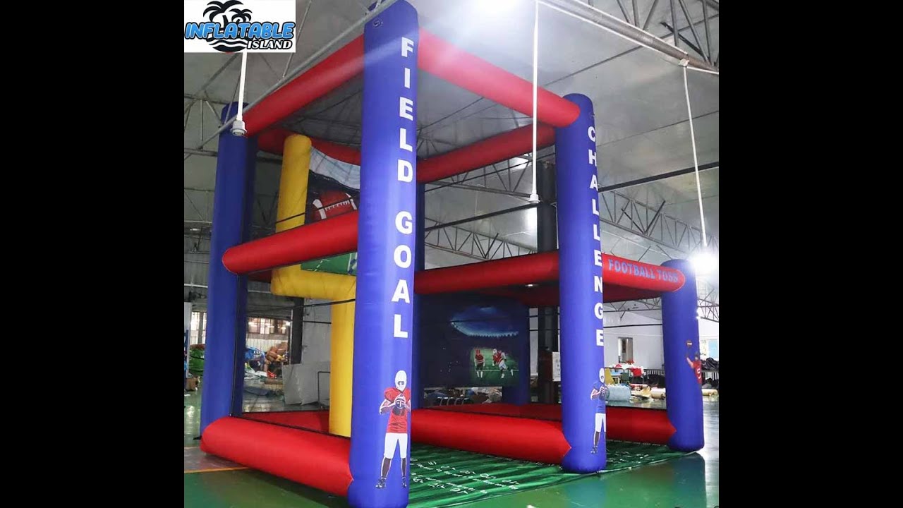 Inflatable Football Field Goal and Football Toss - YouTube