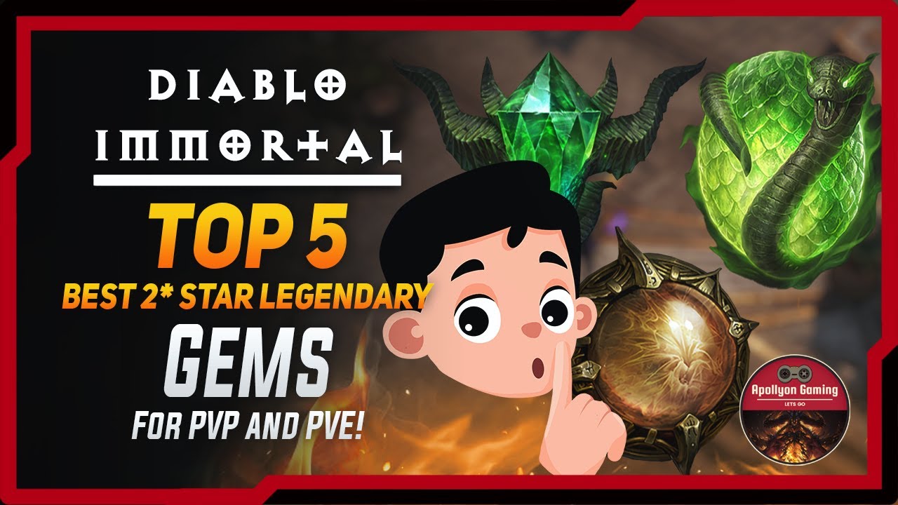 Top 5 Best 2* Legendary Gems for PVP and PVE - Diablo Immortal - YouTube