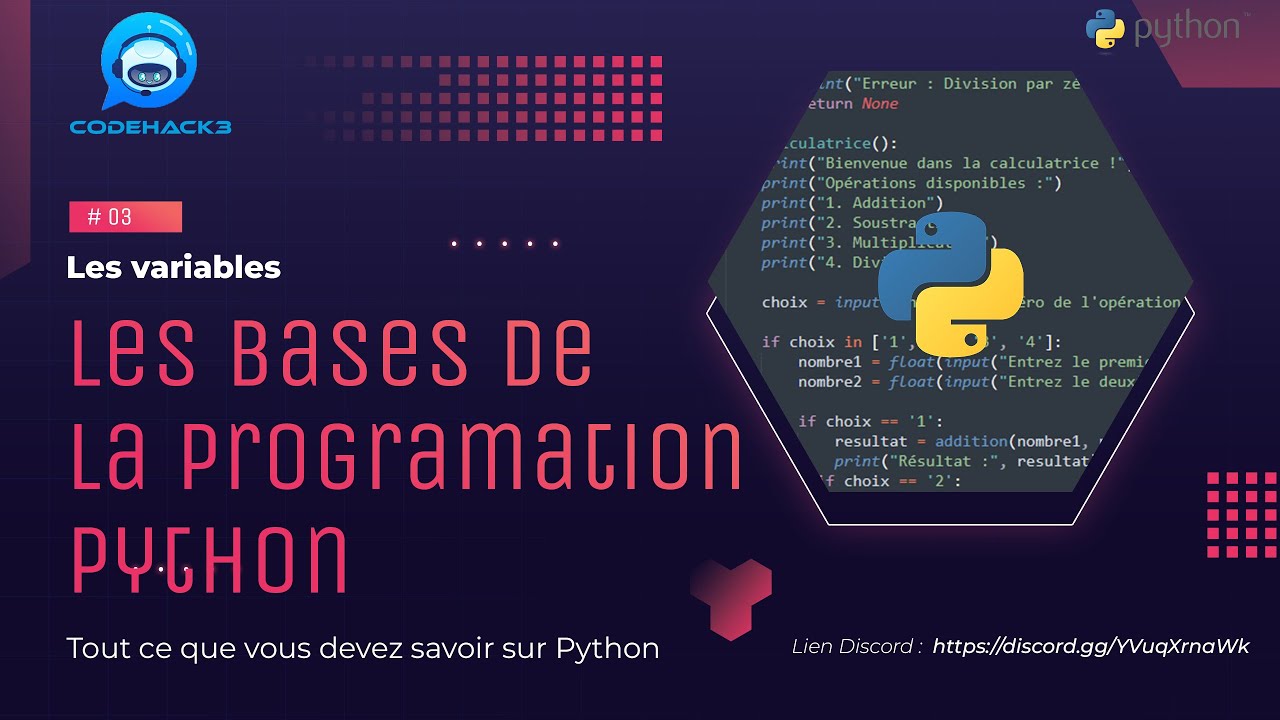 Les Bases De La Programmation En Python 03 Les Variables En Python 7239