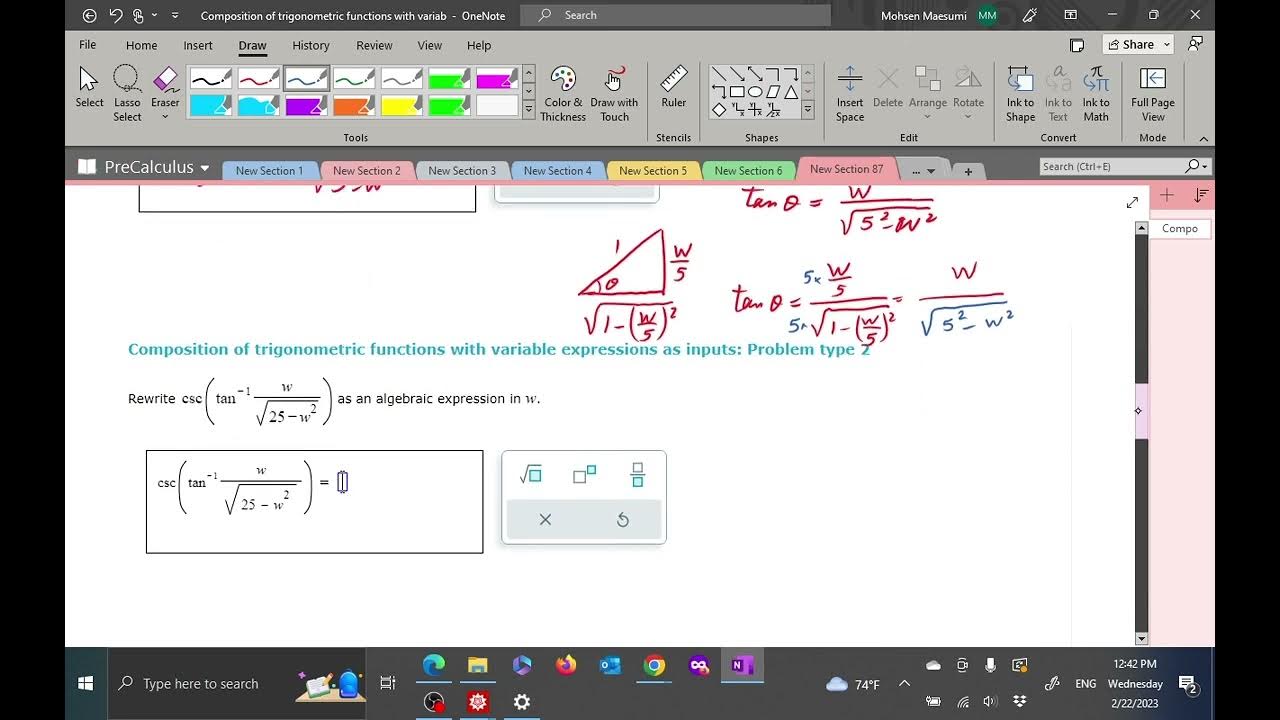 4.7.g Composition of trigonometric functions with variable expressions as inputs: Problem type 2 ...