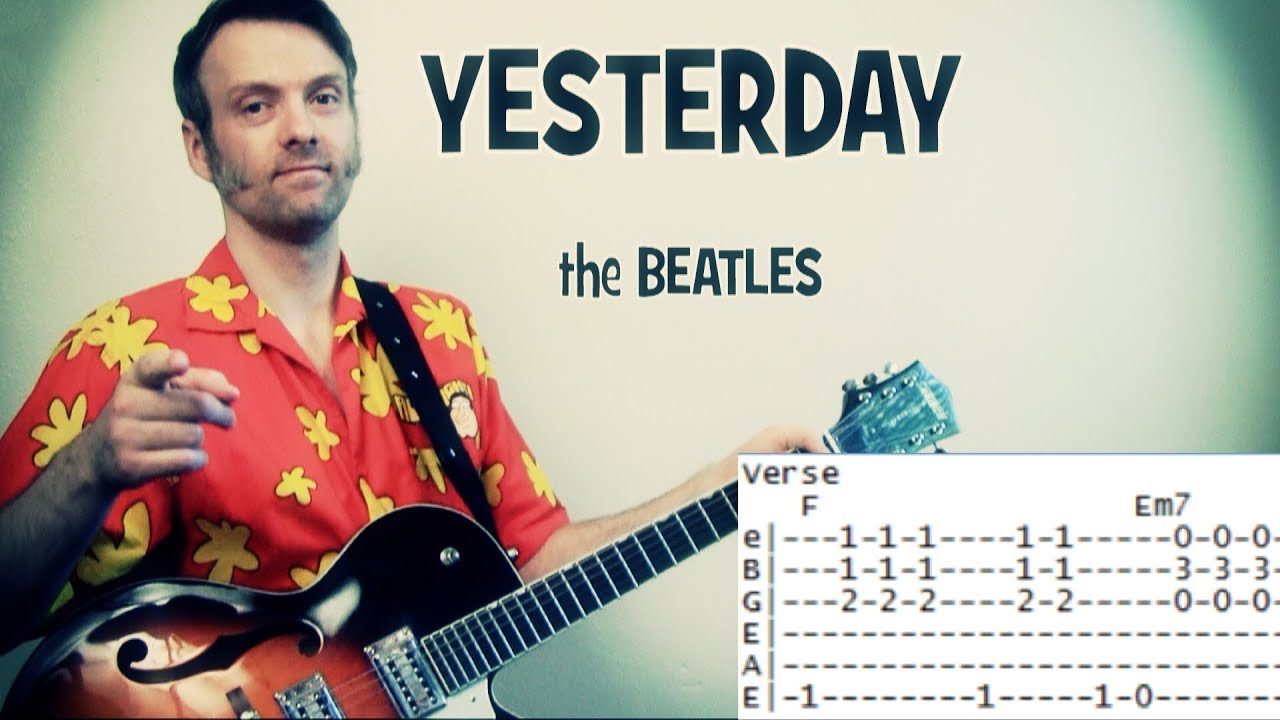 Yesterday Tabs Beatles Guitar Chords / Guitar Lesson - YouTube