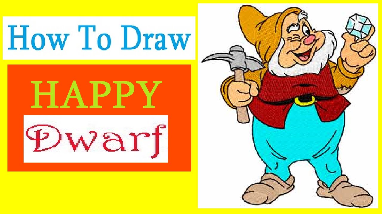 How to Draw a Happy dwarf / Как нарисовать гнома Весельчака - YouTube