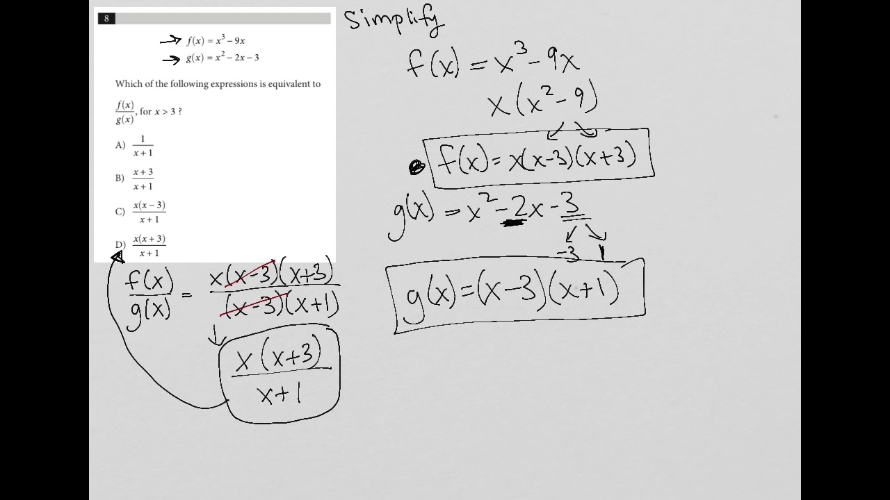 F x X 3 9x G x X 2 2x 3 Which Of The Following Expression
