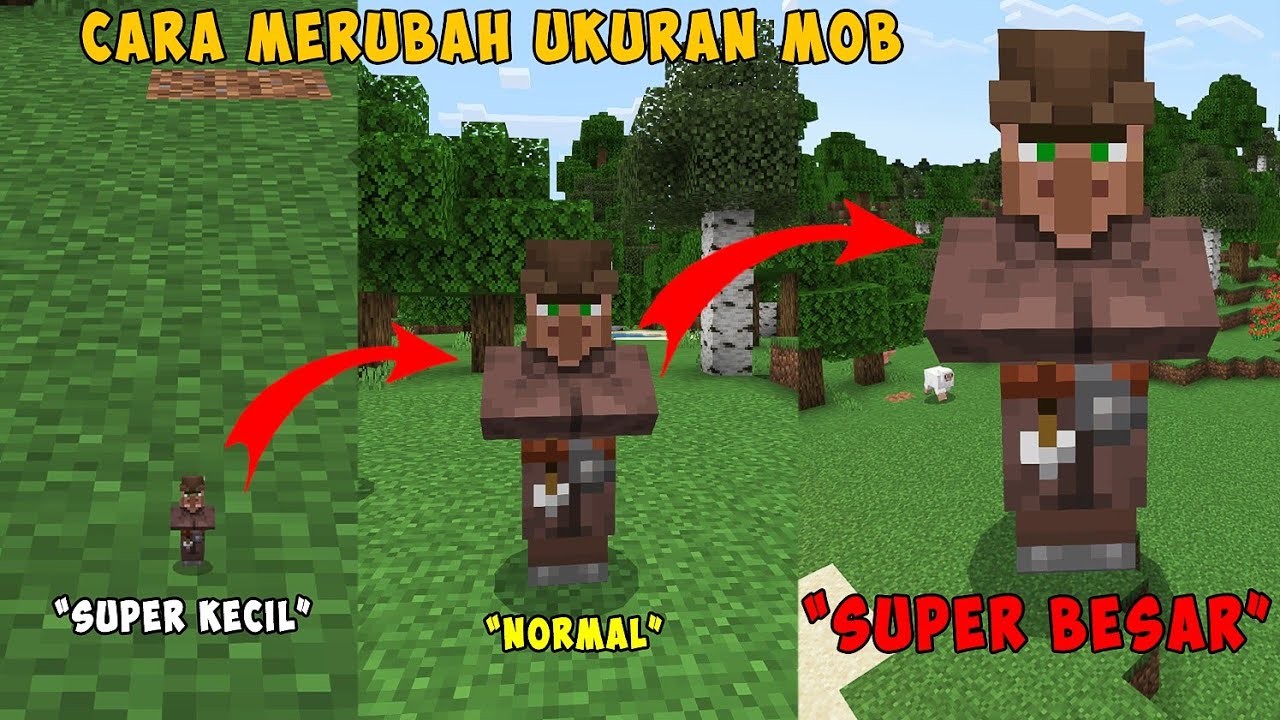 Tutorial Merubah Ukuran Menjadi Besar dan Kecil di Minecraft - YouTube