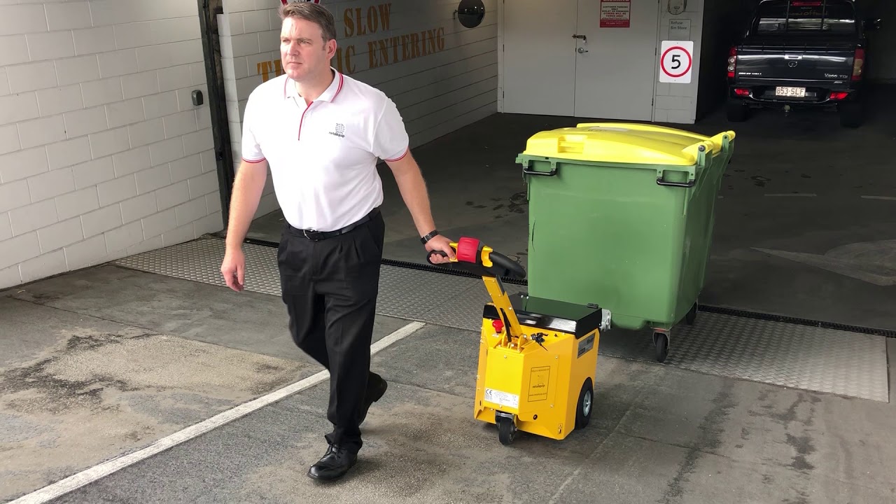 Rubbish Bin Mover using an Electric Tug - YouTube
