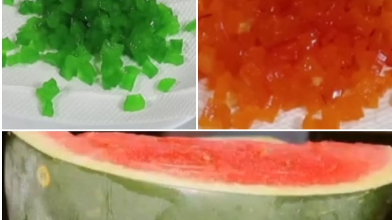 Colorful Tutti fruitti from watermelon skin. - YouTube