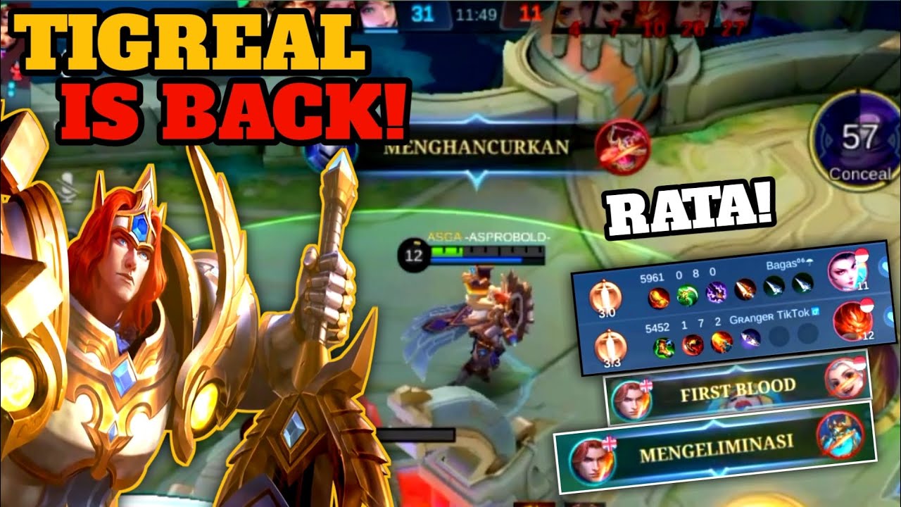 ROAM TIGREAL COMEBACK DI RANK EPIC BADAK ABADI | Mobile Legends - MLBB ...