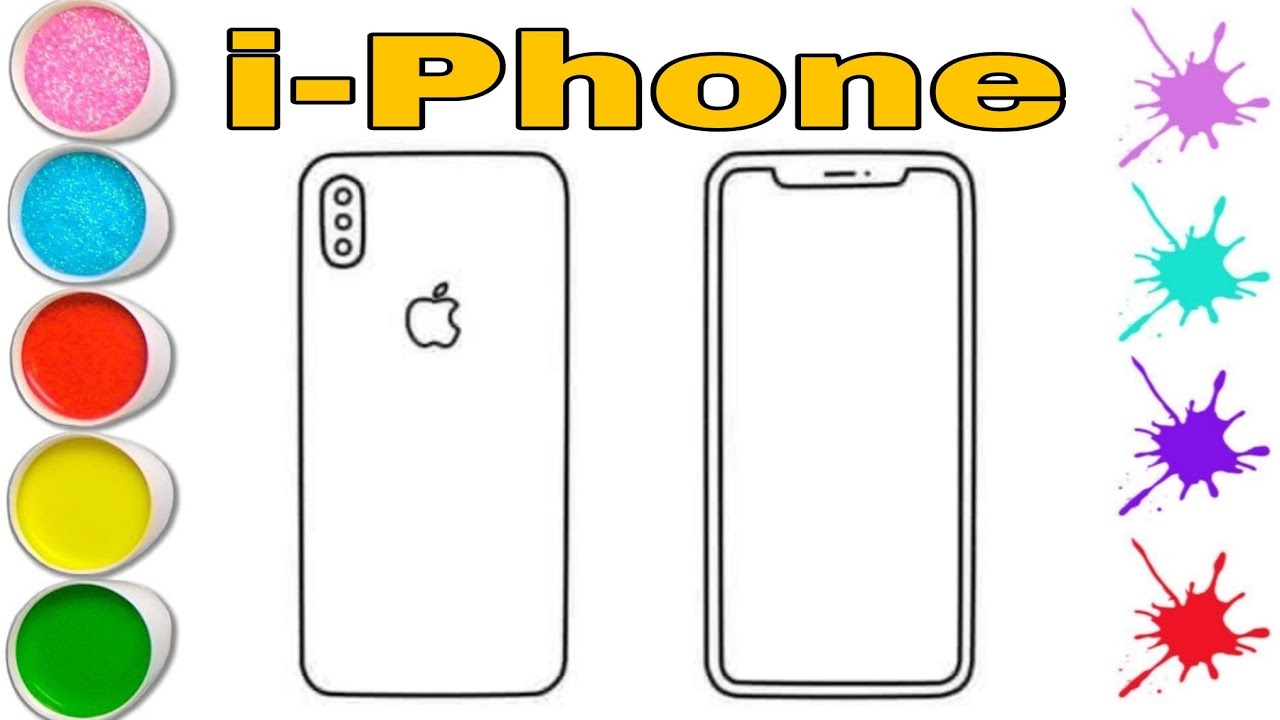 iPhone Drawing, Colouring for kids, Toddlers | Basic Drawing for kids # ...