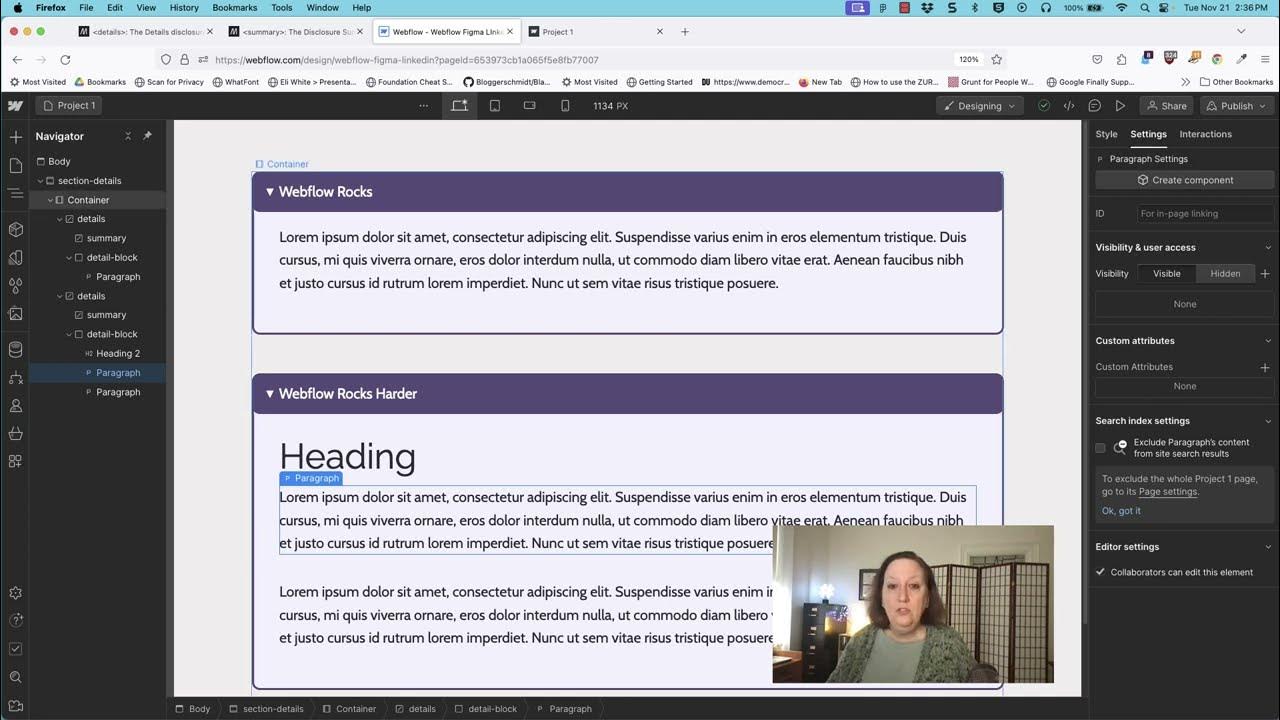 Webflow's new Custom Element feature makes accordion panels - YouTube