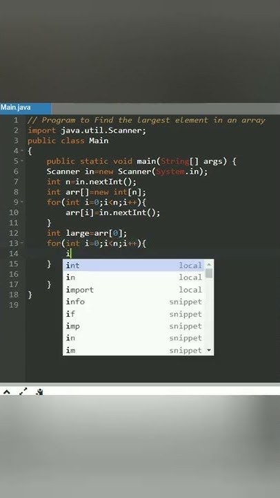 Program to find the largest element in an array#java #coding #interview #arraysinjava #array ...