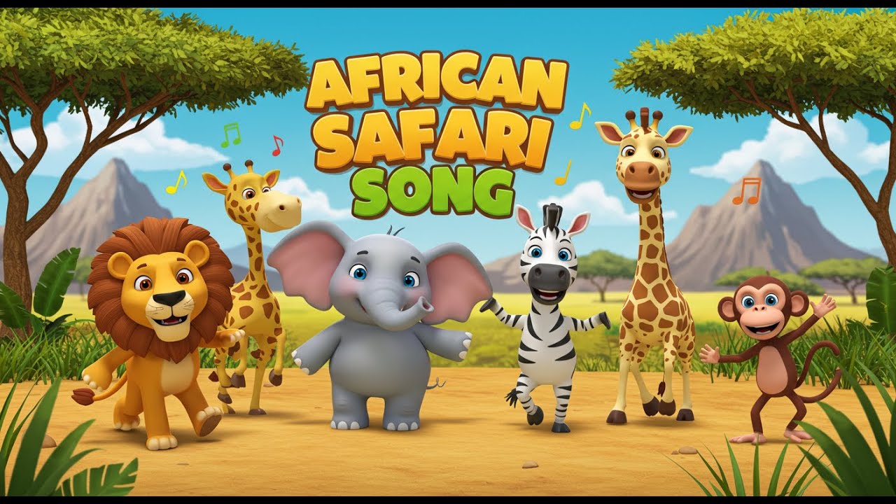 African Safari Song for Kids | Learn Animal Sounds from the Savannah ...