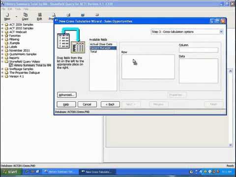Stonefield Query Cross Tab Report - YouTube