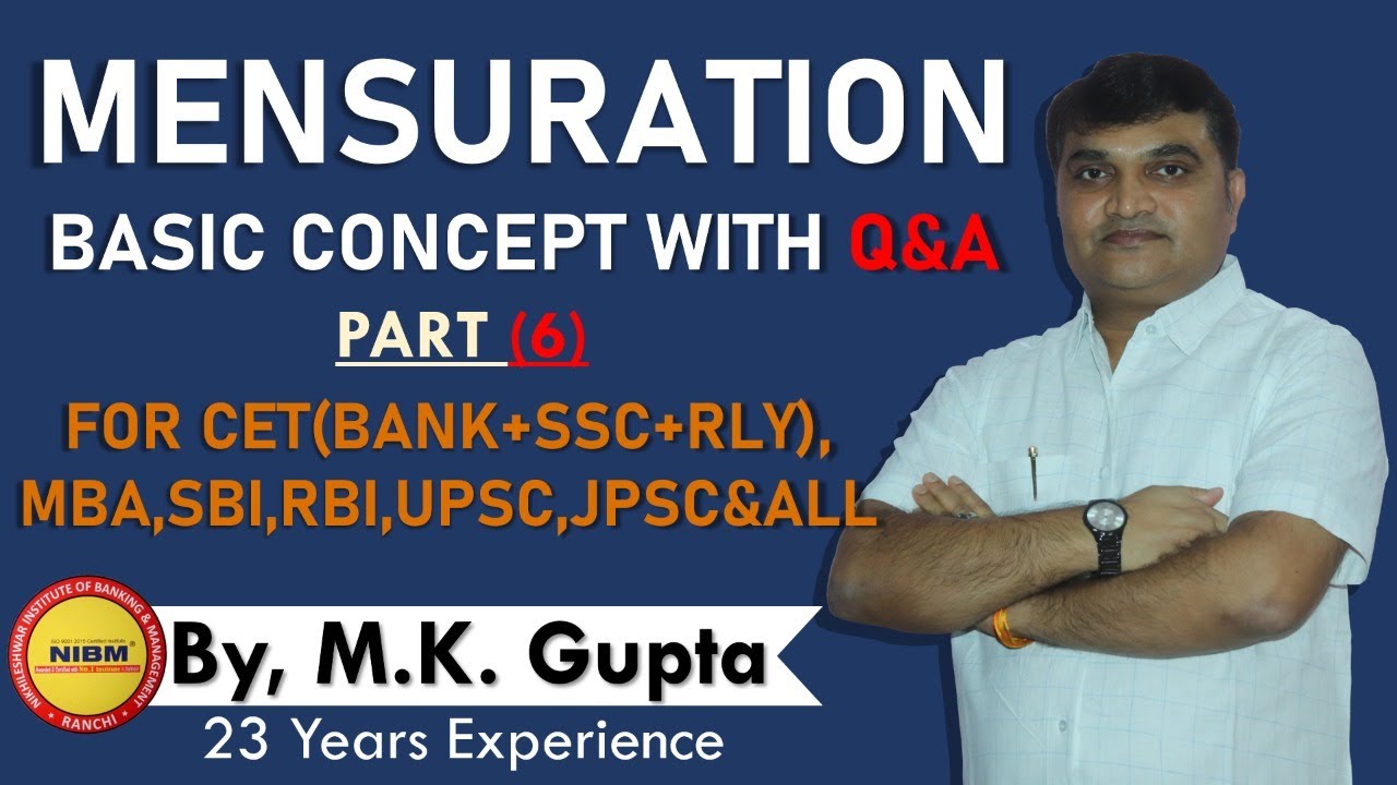 | MENSURATION WITH Q&A | PART-6 | MATHS FOR CET(BANK+SSC+RLY),SBI,BY M ...