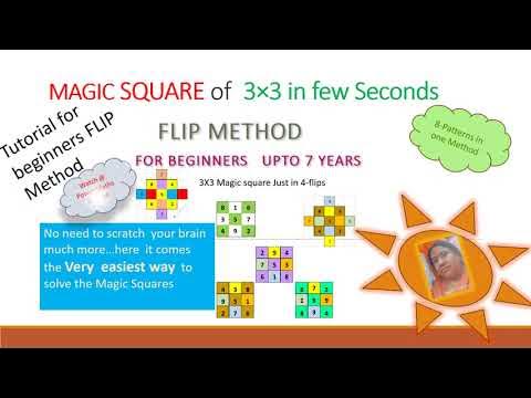3x3 magic Square FLIP method for Beginner's Level up to 7 years - YouTube