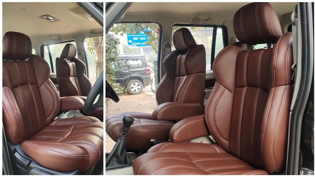 scorpio seats modification with thigh support and leg support - YouTube