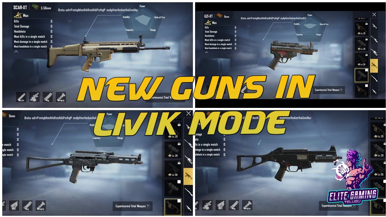 NEW UPGRADED GUNS IN LIVIK MODE EXPLAINED BY ELITEGAMINGTELUGU | PUBG ...