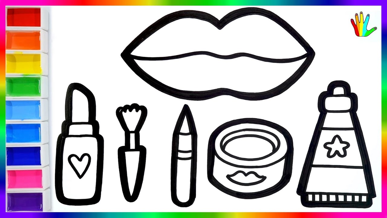 Cara Menggambar dan Mewarnai Makeup Glitter Rainbow Makeup tools ...