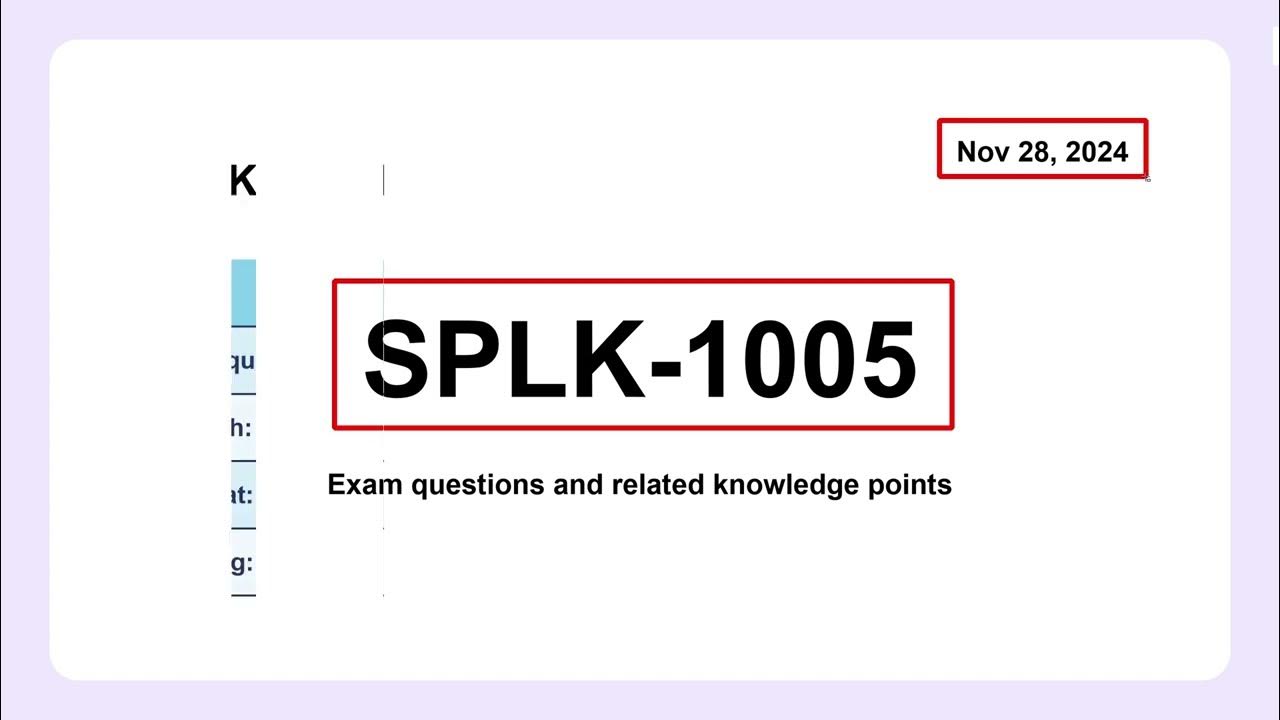 SPLK-1005 Exam Questions & Knowledge Points | Splunk Cloud Certified ...