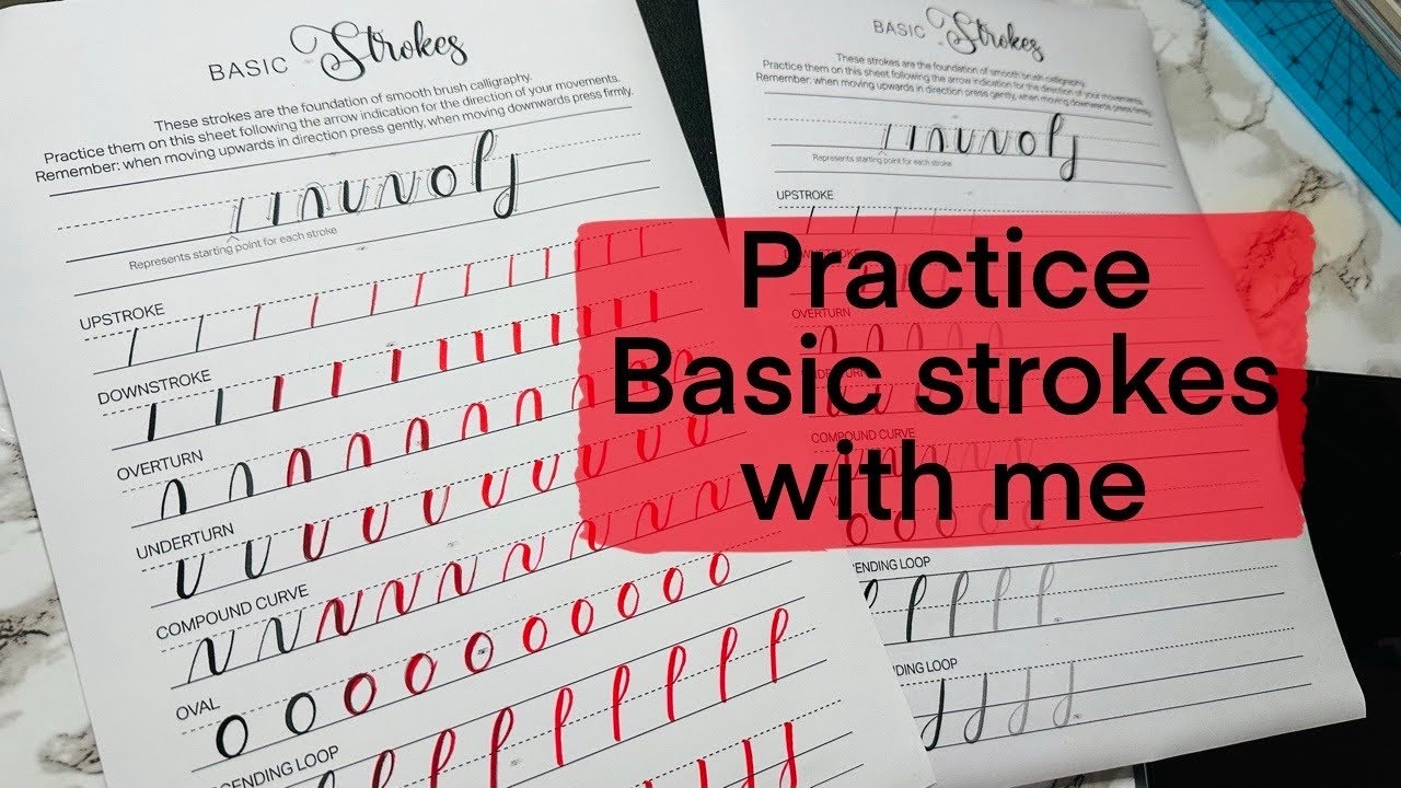 Real time practice | basic strokes of brush calligraphy | creative ...
