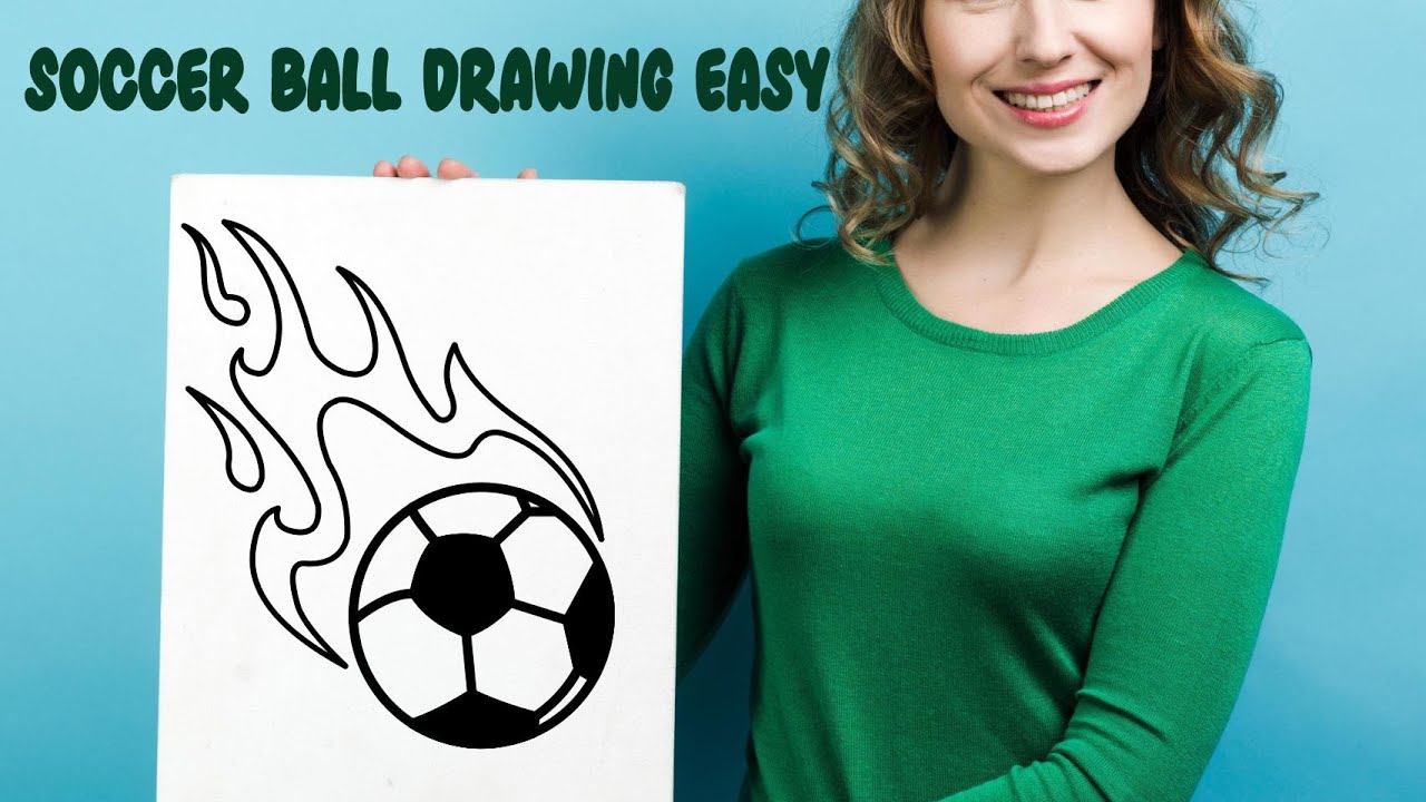 How to draw a soccer ball drawing with fire - YouTube