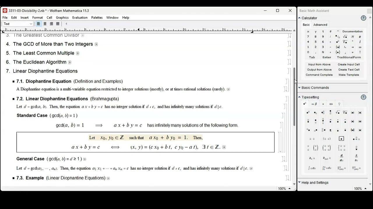 3311-03-7B Linear Diophantine Equations 2 - YouTube