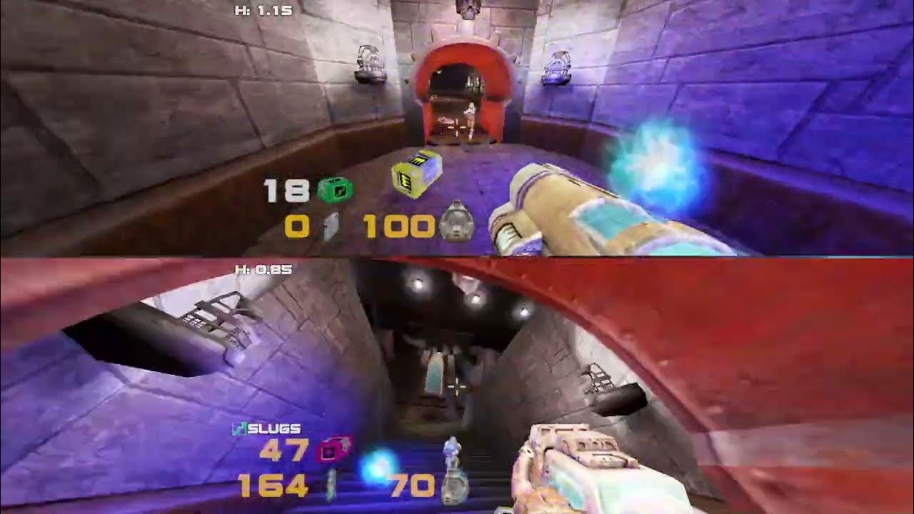 Quadot-Arena (Godot + Quake 3) Split Screen Multiplayer - YouTube