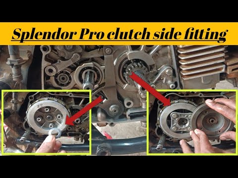 Splendor clutch plate change\\ Splendor Pro clutch side fitting - YouTube