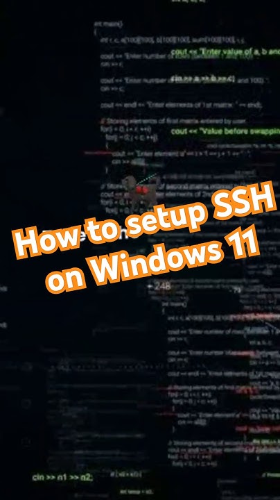 How to Set Up SSH on Windows 11! - YouTube