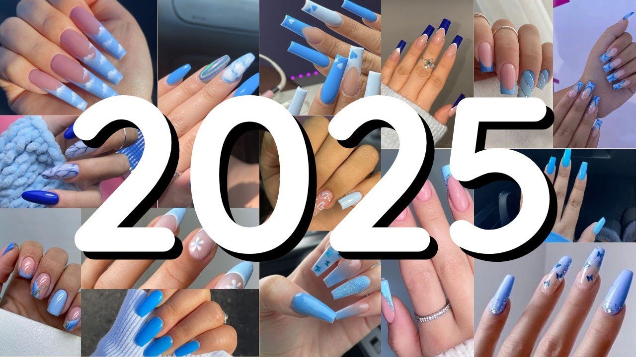 🔥HOT DESIGNS😱Cute Nd Elegant Sky Blue Acrylic Nails Art Designs 4 ...