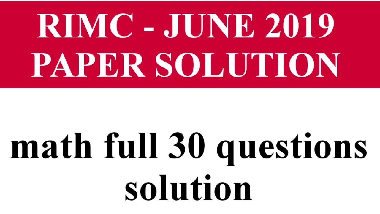 RIMC 2019 JUNE PAPER SOLUTION RIMC JUNE 2019 MATHS PAPER RIMC rimc-2019-june-paper-solution-rimc-june-2019-maths-paper-rimc