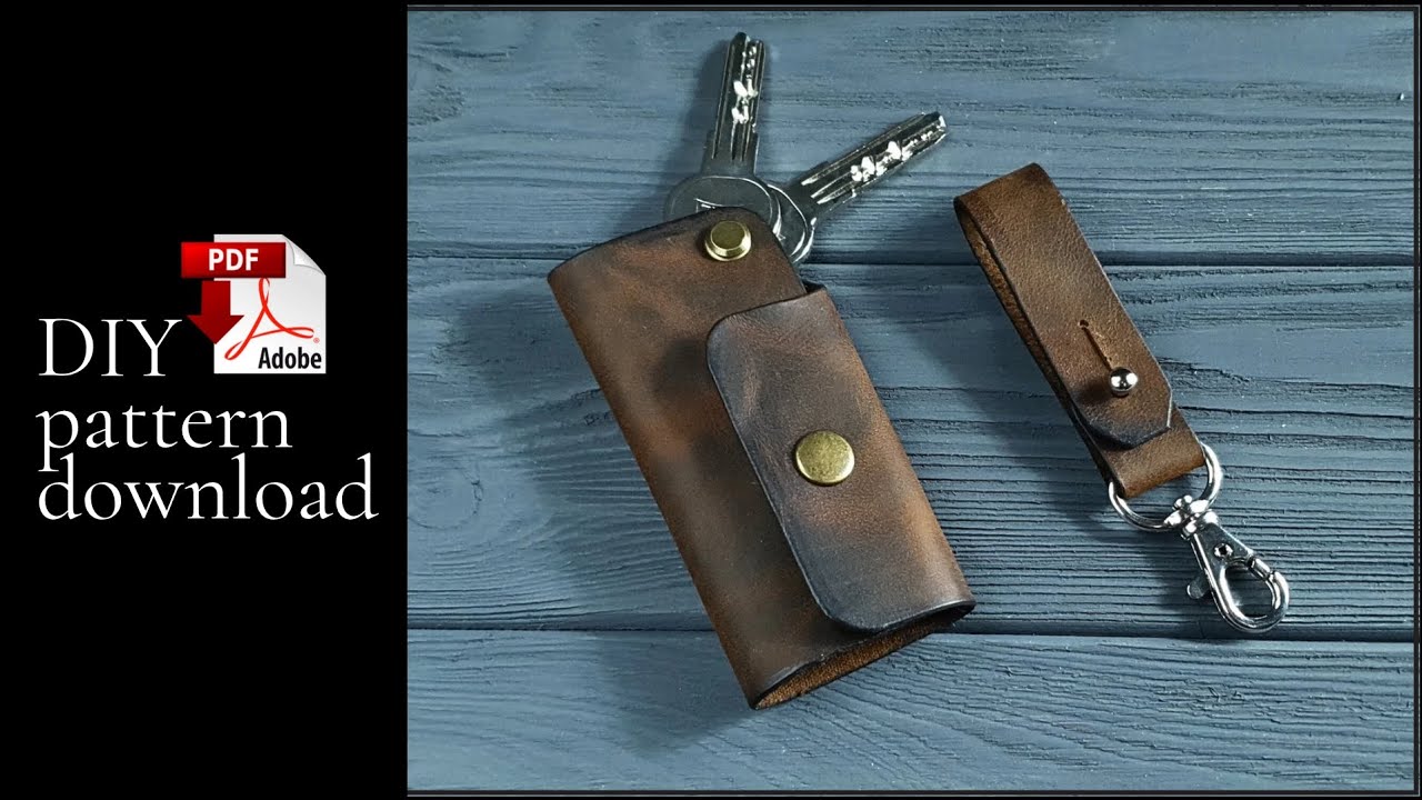 DIY Leather Key Holder Tutorial | How to Make Leather Key Case + PDF ...