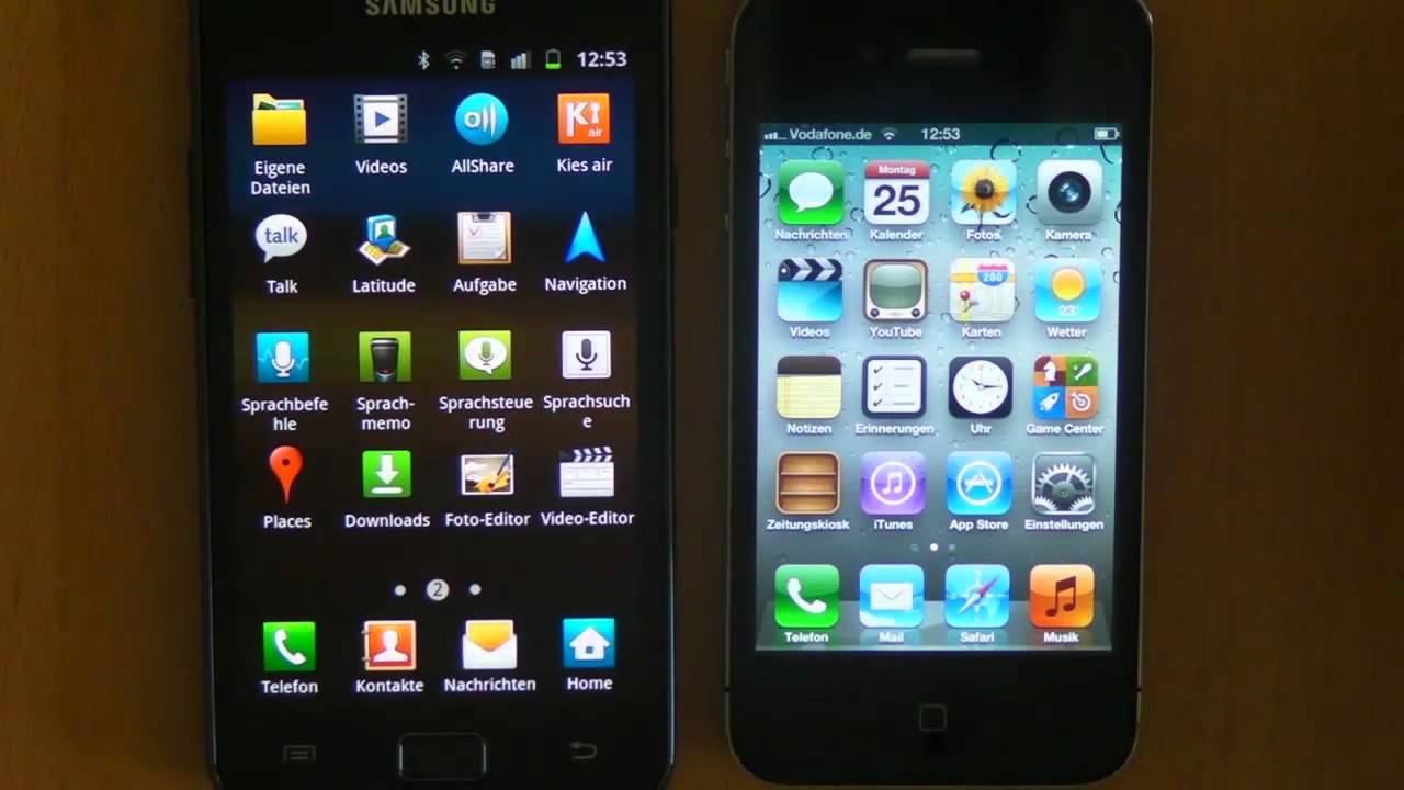 Galaxy S2 vs Apple iPhone 4 (Teil 2) - YouTube