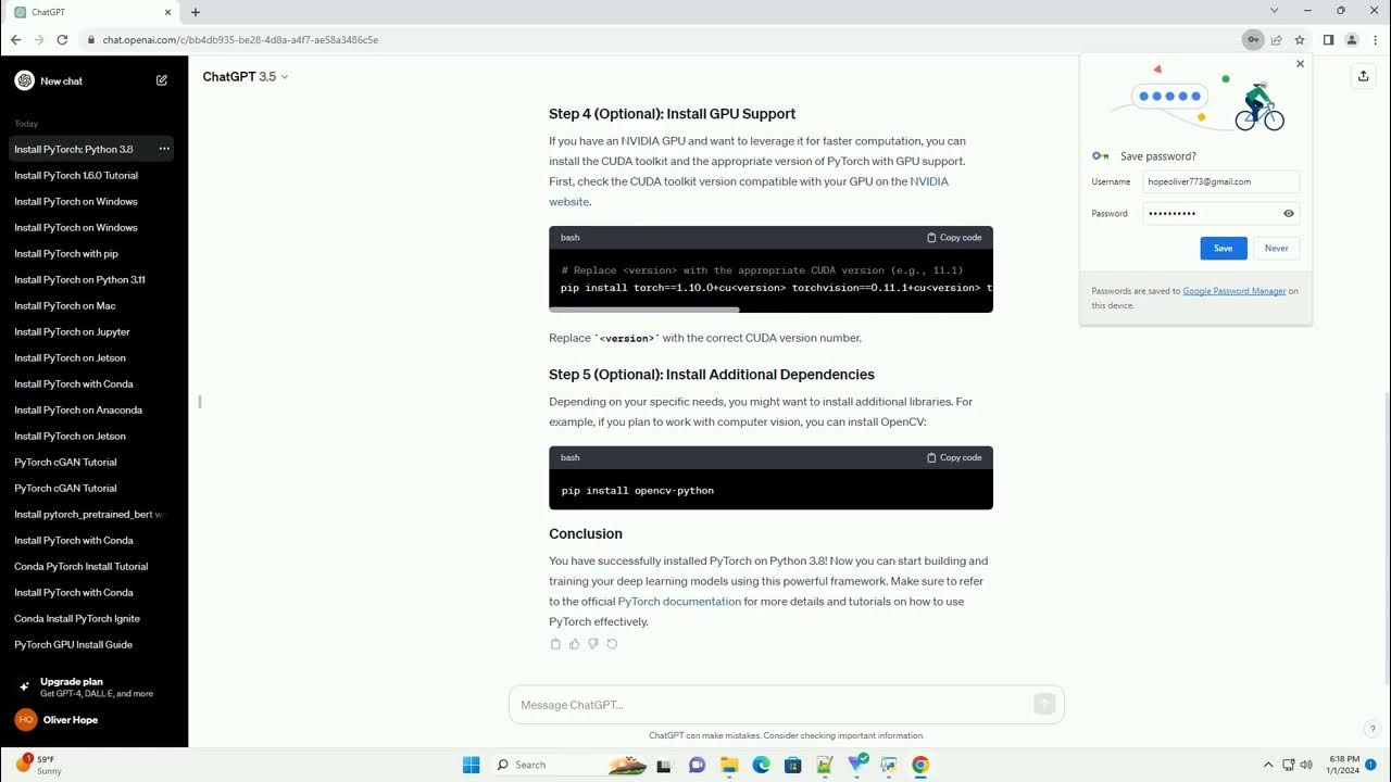 install pytorch python 3 8 - YouTube