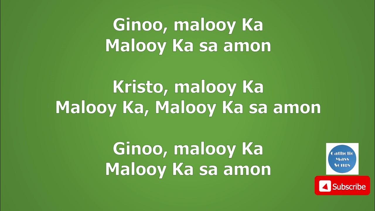 Ginoo, Malooy Ka (Kinasadya) Lyrics - Hiligaynon Songs - YouTube