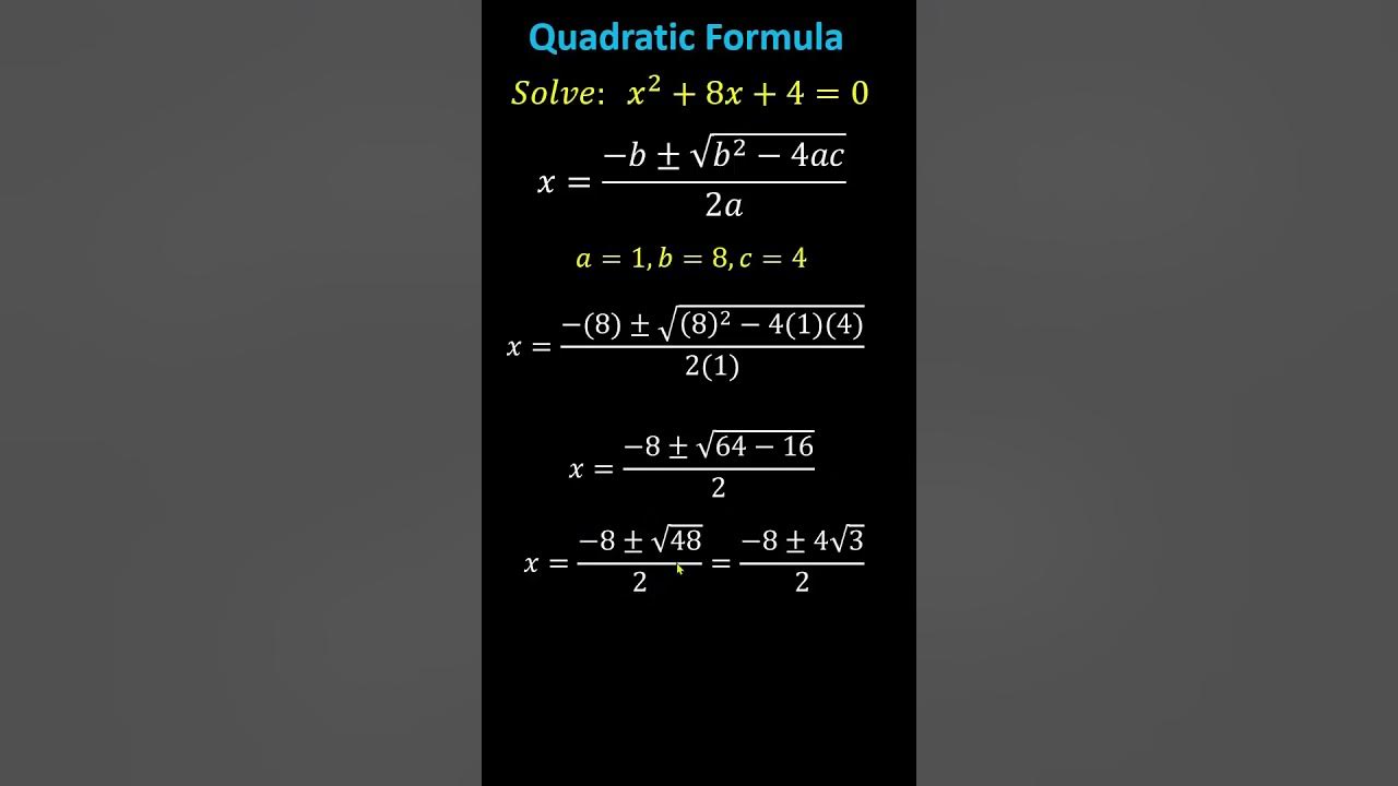 Solve a Quadratic Equation Using the Quadratic Formula (Irrational) # ...