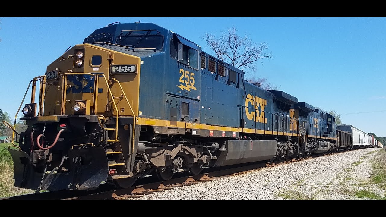 CSX Train Q582 With CSX Leader 255 At Catawba SC On The CSX Monroe Subdivision. 3-30-2021 - YouTube