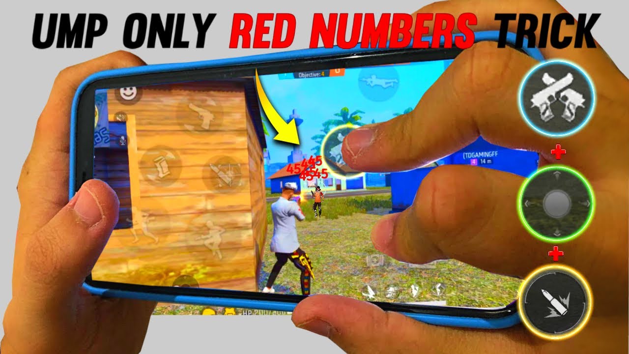 UMP ONLY RED NUMBERS HEADSHOT TRICK | UMP HEADSHOT TRICK IN FREE FIRE ...
