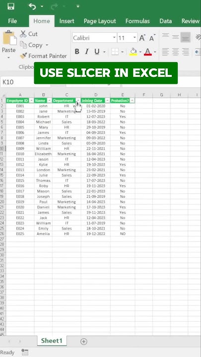 Excel Tips And Tricks How To Use Slicer In Excel Excel Hacks Exceltips Exceltutorial Excel