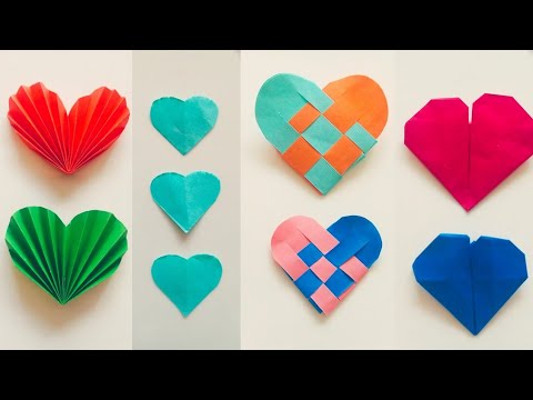 4 Diy paper hearts|Easy paper crafts|How to make a paper heart|Sultana ...