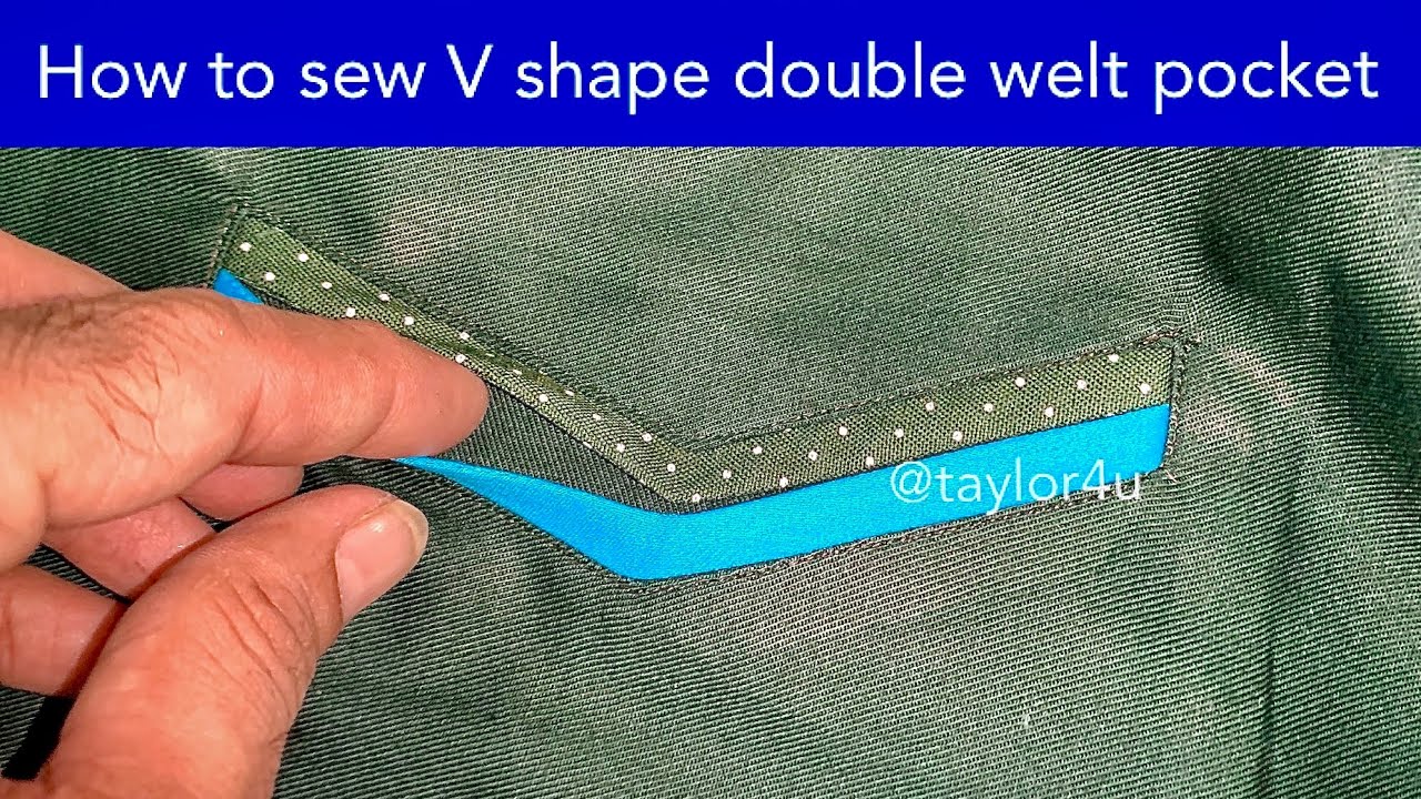 How to sew V shape double Welt Pocket | Double bond pocket | Pant ...