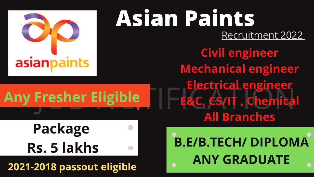 Asian Paints Jobs For Freshers Salary Rs 5 LPA Diploma Btech Any asian-paints-jobs-for-freshers-salary-rs-5-lpa-diploma-btech-any
