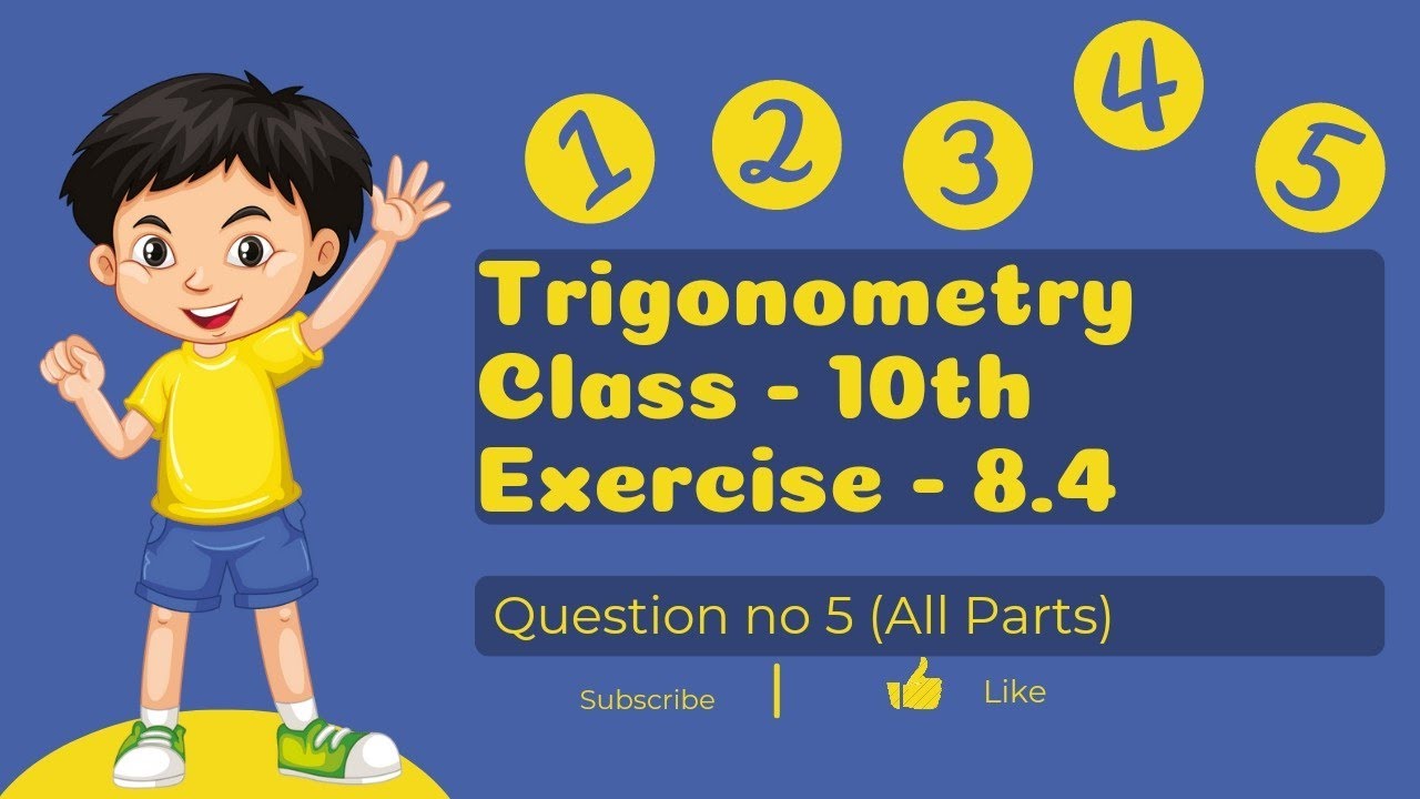Trigonometry// त्रिकोणमिति Class 10th Exercise 8.4 Question 5 (ALL ...