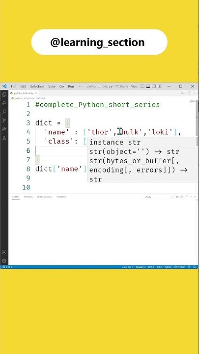 Access list as Dictionary items - Python | Learning Section - YouTube