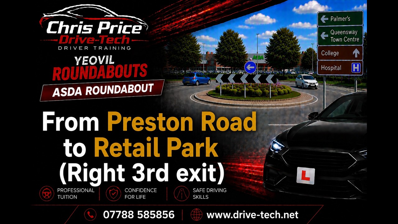Yeovil Roundabouts Asda from Preston Road to Hondstone Retail Park ...