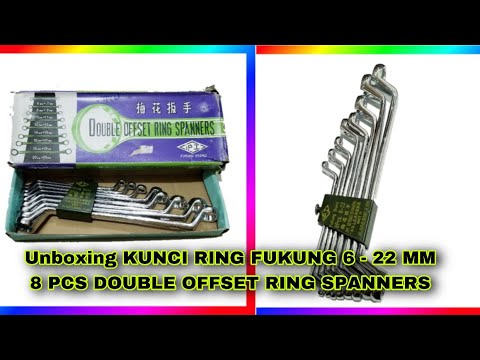 Unboxing KUNCI RING FUKUNG 6 - 22 MM 8 PCS DOUBLE OFFSET RING SPANNERS ...